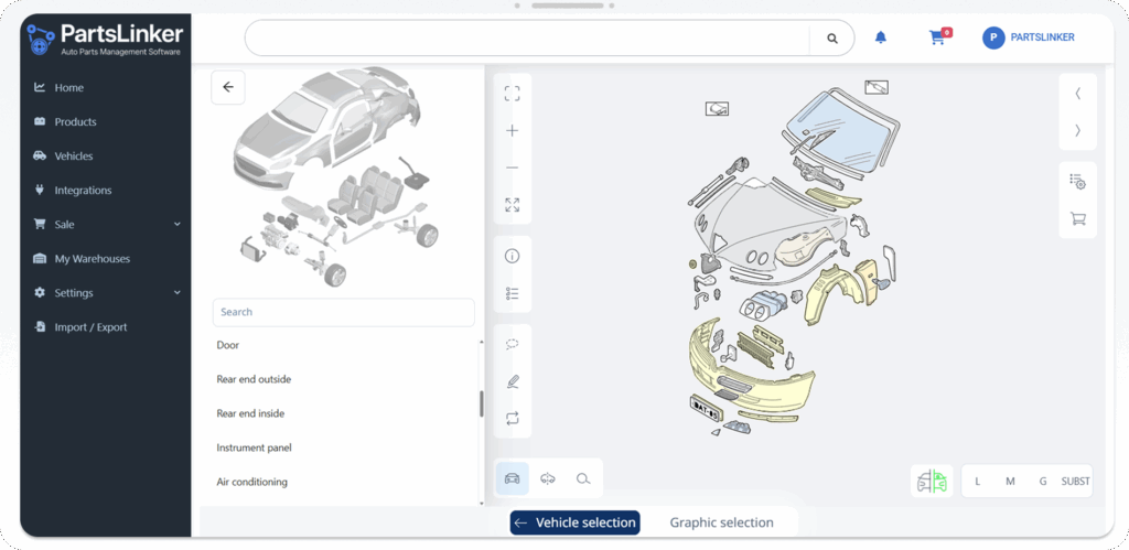 Partslink - Software zur Verwaltung von Autoteilen